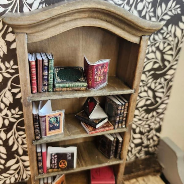 Book Nook Library Diorama Bookend Bookshelf Insert With Blue Bookcase ...