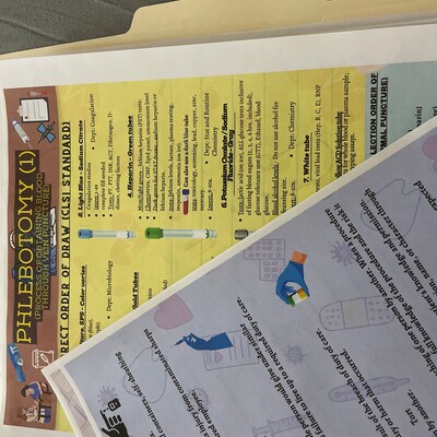 Phlebotomy PDF 6 Pages Study Guide plus 3 Free Extra Pages 9 Pages ...
