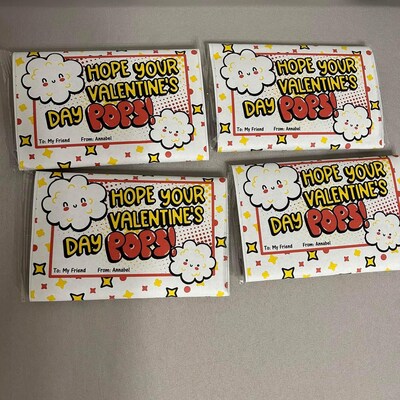 Valentine Popcorn Wrap Printable Personalized Popcorn Bags Kids ...