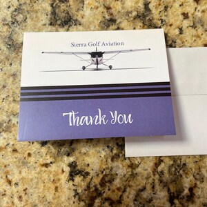Airplane Thank You Cards Aviation Notecards Airplane Pilot Stationery ...
