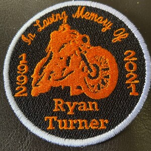 Custom Embroider Memorial Circle Biker Patch - Etsy