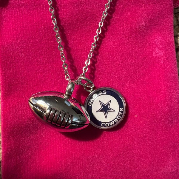 Silver Football Locket Cremation Urn Necklace, Memorial Jewelry ...