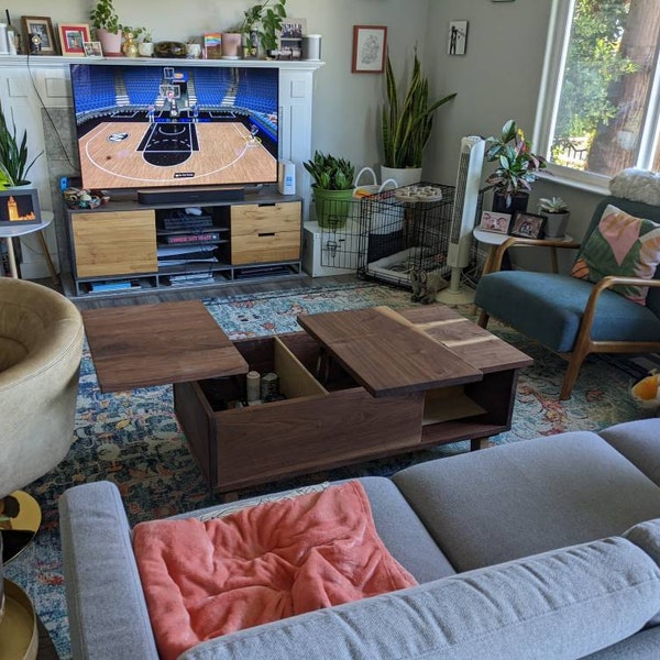 Sliding Waterfall Side Table - Etsy