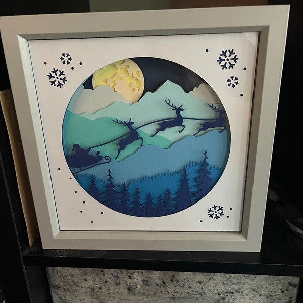 3D Santa Svg - Shadow Box Svg, Christmas Svg, Layered Svg - Etsy