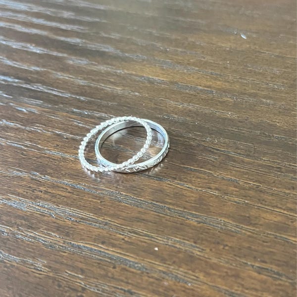 Stacking Ring Solid 925 Sterling Silver Various Textures You Choose One ...