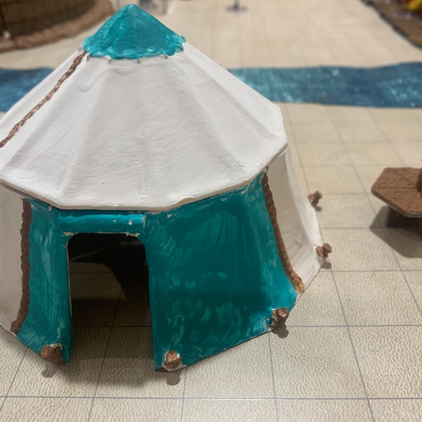 Removable Top Large Pavillion Tent 28mm Miniature Mini Fantasy Terrain ...