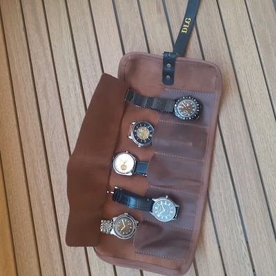 Watch Roll Leather, Personalized Watch Roll With Embossed Monogram ...