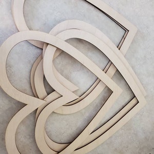 Heart Outline Shape, MULTIPLE SIZES, Heart Cut Out Shape, Laser Cut ...