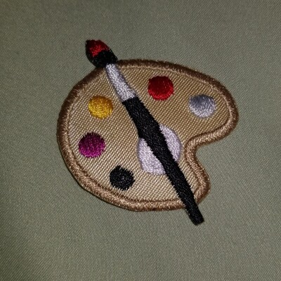 Artist Palette Painting Arts/crafts Brush Paint Iron on Applique ...