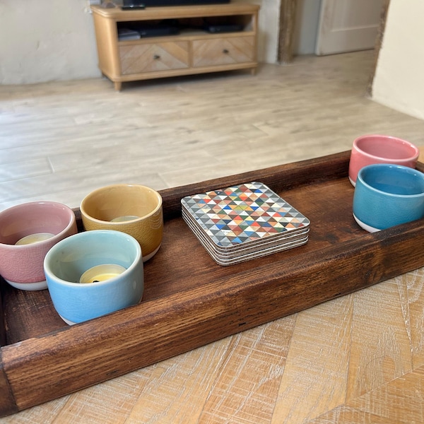 Shallow Reclaimed Wood Tray / Bathroom Tray / Tea Tray / Coffee Tray ...