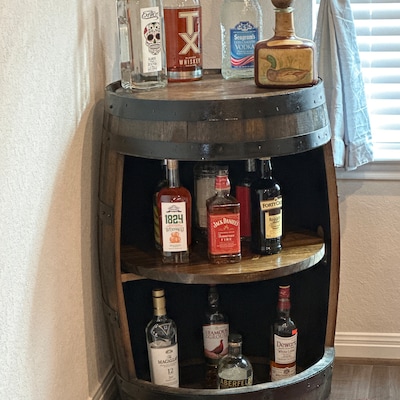 Bourbon Barrel Display Cabinet, Whiskey Barrel Bar, Bourbon Barrel Bar ...