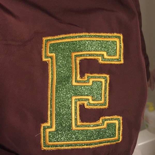 Custom Made Varsity Glitter Letter Letterman Iron on Patch for Jacket ...
