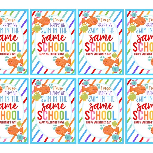 Fish Valentine's Day Printable Tag, Swedish Valentine, Gold Fish ...