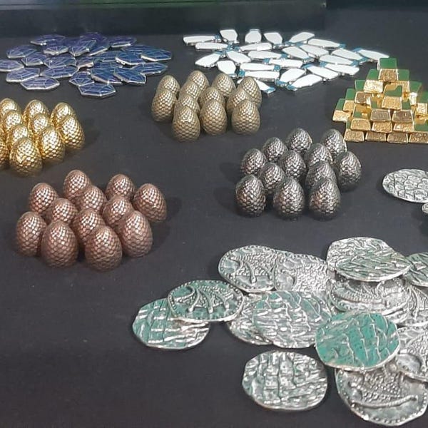 40x Dragon Coins in 3 Different Colors, Metal Token Upgrade for Board ...