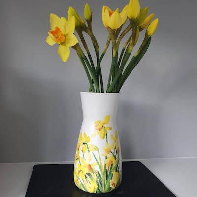 Daffodil Gift Set Daffodil Vase Daffodil Coasters Mothers Day Gift Set ...