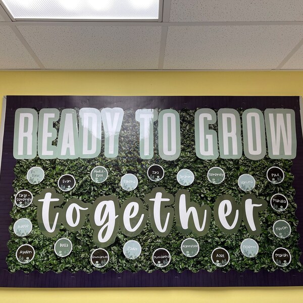 Modern Greenery Back to School Bulletin Board Kit Nature Inspired Door ...