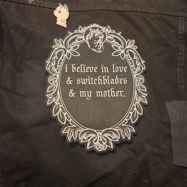 Large Embroidered Back Patch - ""love/switchblades/mother" - Etsy Canada