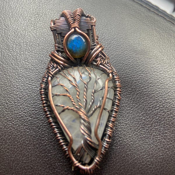 Clear Quartz Healing Crystal Pendant Copper Wire Wrapped Pendant Clear ...