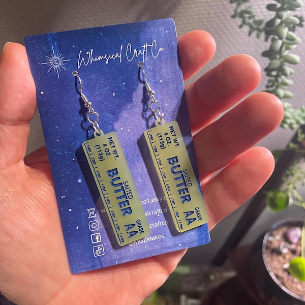 Stick of Salted Butter Baking Earrings - Baker Chef Earrings - Food ...