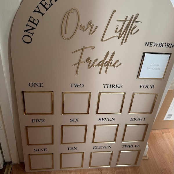 Acrylic Milestone 1st Birthday Photo Board, One Year of Baby Sign ...