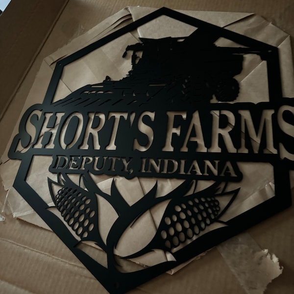 Custom Farm Sign With Combine, Corn Farming Sign - Etsy
