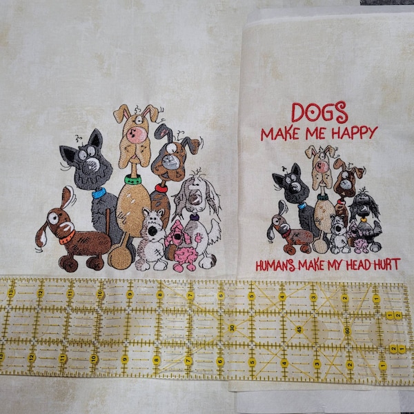 Dogs Make Me Happy Embroidery Design Dog Lover Pattern Digital Dog File ...