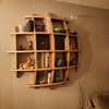 Wood Wall Shelf, Hanging Bookcase, Modern Sphere Book Display, Office ...