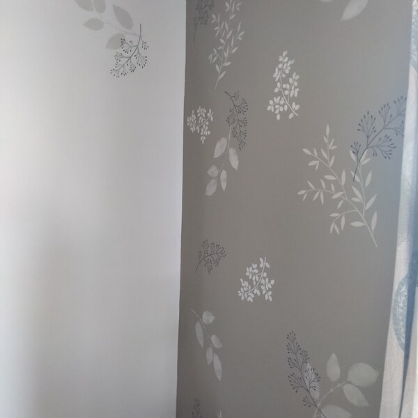 Watercolor Leaves Wall Pattern Kit- FLORAL WALL STENCILS Instead of ...