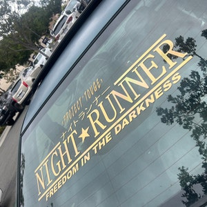 Night Runner Decal Sticker Freedom in the Darkness windshield, Windows ...