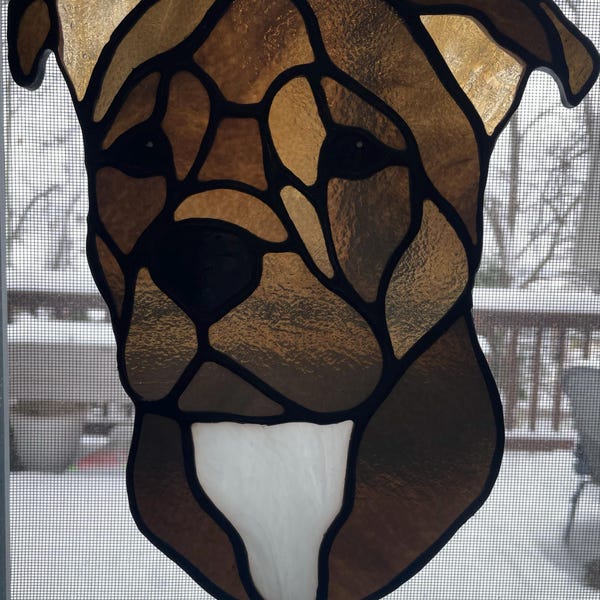 Pitbull Stained Glass Pattern Design Digital Download PNG Dog SVG PDF ...