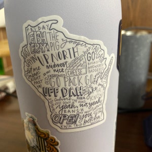 Wisconsin Sayings Sticker Minimalistic Wisconsin State Sticker Simple ...