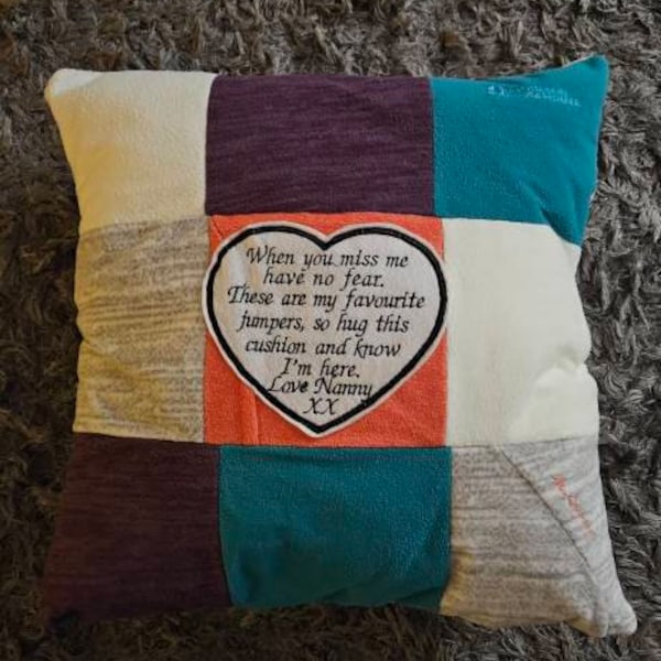 Memory Shirt Pillow, Patchwork Keepsake Pillow, Family Memory Keepsake ...