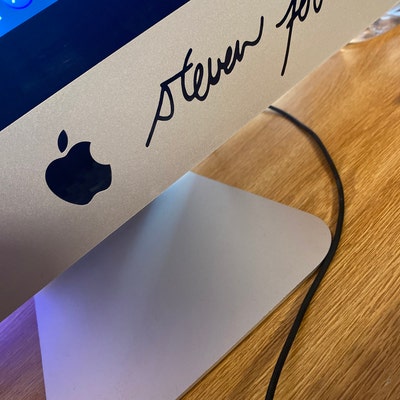 Steve Jobs Signature Vinyl Decal Sticker MacBook Mac Apple Laptop ...