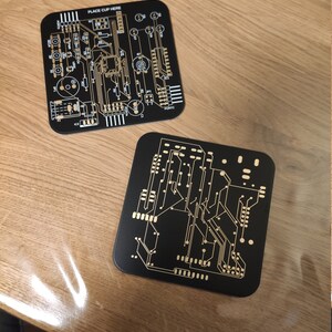 The Original: Set of 2 Coasters in Pcb-design With Gold - Etsy