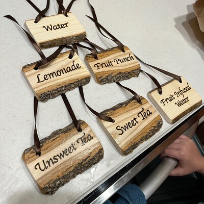 Drink Tags Set of 3 Rustic Drink Dispenser Labels Sweet - Etsy