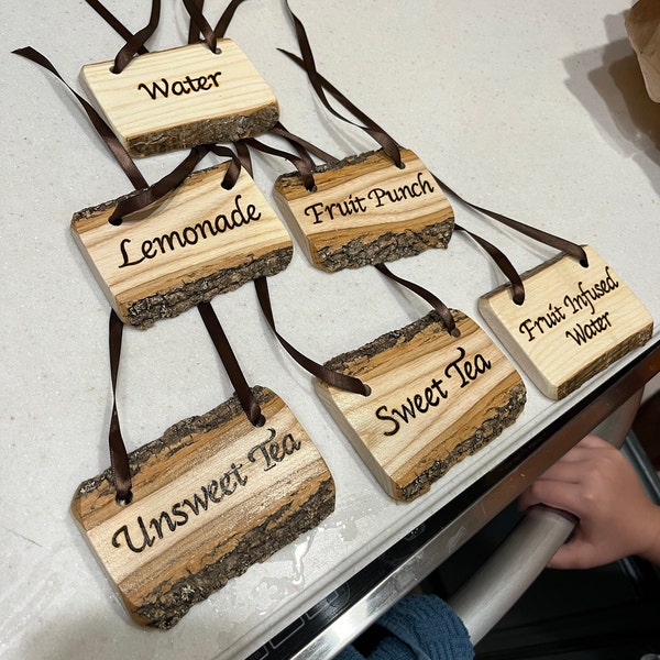 Drink Tags, Set of (3) Rustic Drink Dispenser Labels, Sweet Tea ...