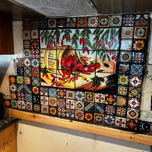 TALAVERA Mosaic Mural Tile Backsplash Mexican Small Town XL | Etsy