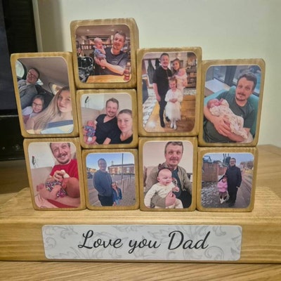 Stacking Photo Blocks Set Photo Gift, Wooden Photo Block - Etsy UK
