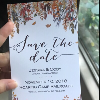Autumn Fall Save the Date Wedding Invitation, Invitation Printable ...