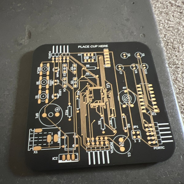 The Original: Set of 2 Coasters in Pcb-design With Gold Contacts for ...