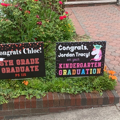 Elementary Graduation Yard Sign 18x24 Size Elementary Graduate Middle ...