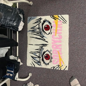 CUTE PINK RUG // Custom Anime Rug // Gamer Rug // Aesthetic Home Decor ...