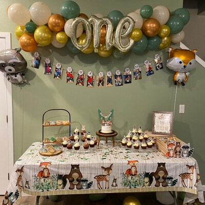 Woodland Photo Banner Forest Animals Photo Banner 12 Month - Etsy