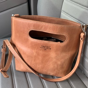 Caramel Leather Tote Tote Leather Bag Leather Bag Small - Etsy