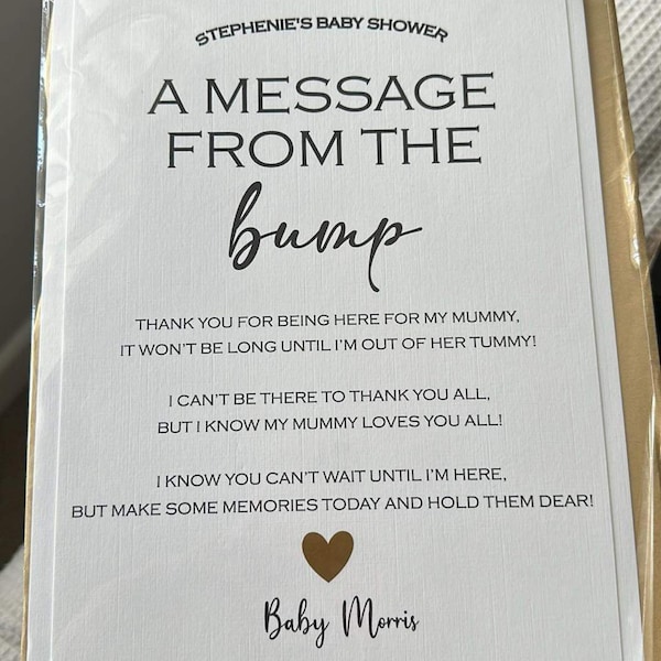 A Message From the Bump Sign Made-to-order DIGITAL DOWNLOAD Baby Shower ...