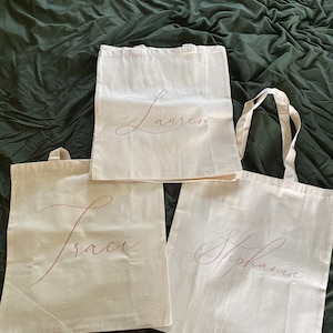 Personalized Script Tote Bag Wedding Welcome Bag Bachelorette Party ...
