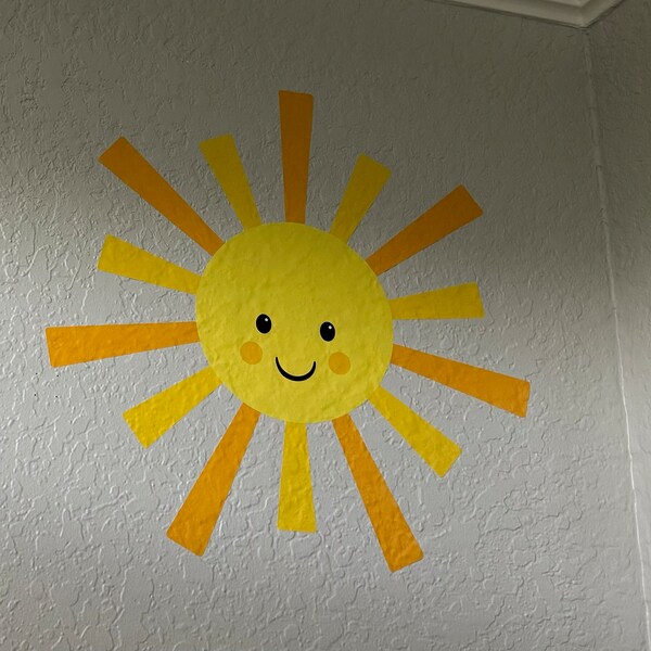 Smiling Sun Decal | Playroom Wall Decor | Children Bedroom Wall Art - Etsy