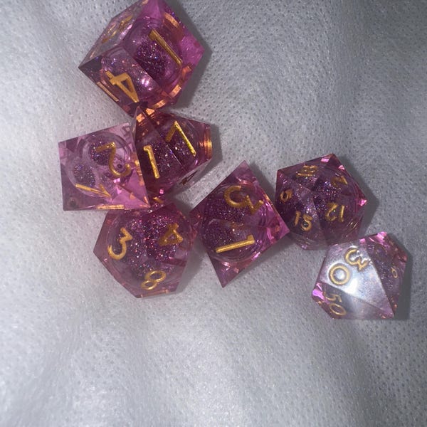 Purple DND D20, D6 Dice, Blue Purple Sharp Edge D&D Dice Set, Dungeons ...