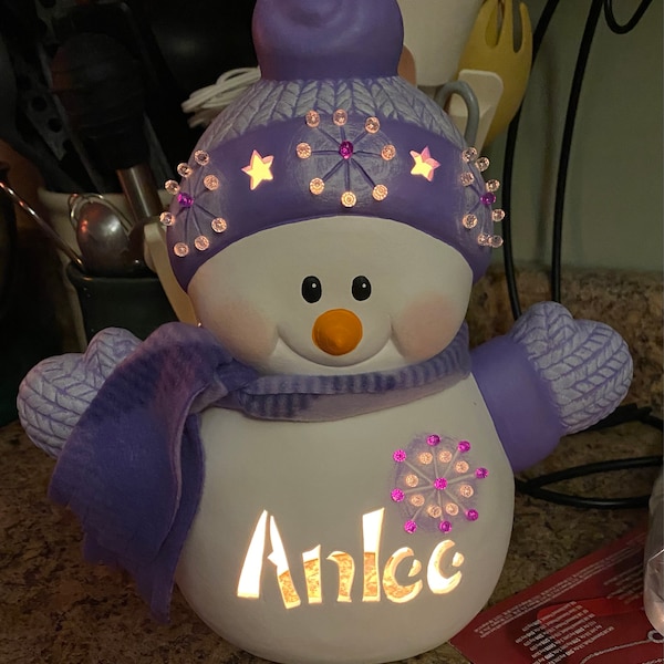 Personalized Ceramic Snowman -- Personalized Winter Birthday Gift - Etsy