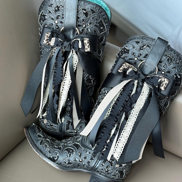 Country Concert Boot Bows, Embroidered Ribbons, Custom Boot Ribbons ...